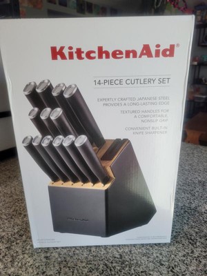 Kitchenaid 14pc 2-tone Block Knife Set Black: High Carbon Stainless ...