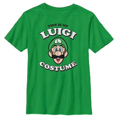 Boy's Nintendo This Is My Luigi Costume T-shirt - Kelly Green - Medium ...