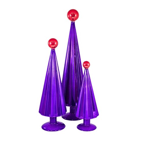 Cody Foster 16.25 In Pleated Trees Violet Rose Red Ball Top Tree ...