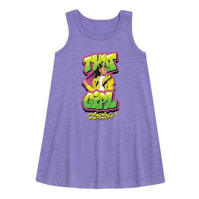 Nickelodeon That Girl Graphic Sleeveless Aline Dress - Purple - Large ...