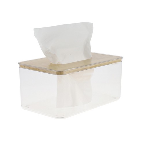 Unique Bargains Large Square Tissue Box Holder Clear 1 Pc : Target