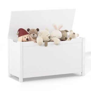 Dexmalle Kids Wooden Toy Box Storage with Safety Hinged Lid : Target