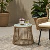 Outdoor Coffee Table, Patio Bohemia Side Table With Tempered Glass ...