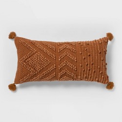 Velvet Rib Textured Lumbar Throw Pillow Neutral - Threshold™ : Target
