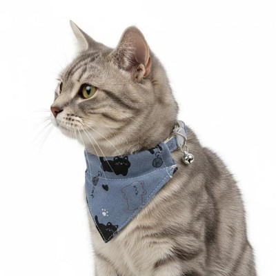 Alilang Pet Cat and Dog Bandana Collar with Bell Adjustable Cartoon Cat ...