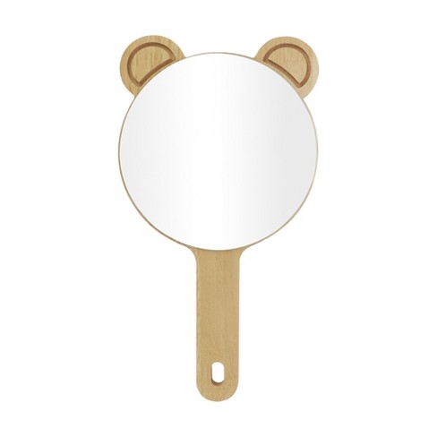 Unique Bargains Large Cartoon Panda Hand Mirror Wood Color 1 Pc : Target