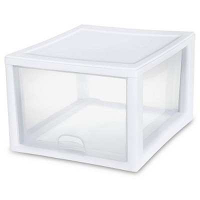 Sterilite 16 Qt Clear Stacking Storage Drawer Container (6 Pack) + 6 Qt ...