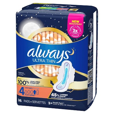 Always Ultra Thin Overnight Pads : Target