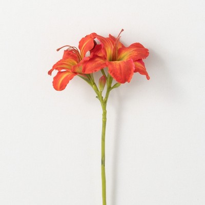 Sullivans Artificial Tangerine Day Lily Flower Stem 25"h Orange : Target