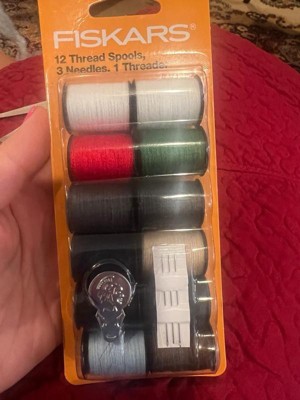 Fiskars 12pc Hand Sewing Thread: Sewing Kit With Needles, Polyester ...