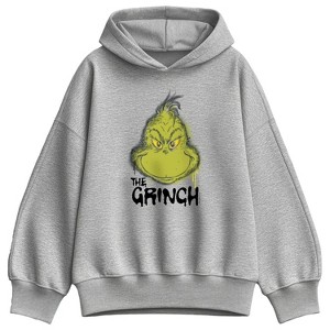 Women's - The Grinch - Spray Paint Oversized Fleece Hoodie Sweatshirt ...