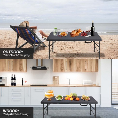 4ft Portable Folding Table Indoor&outdoor Maximum Weight 135kg Foldable ...