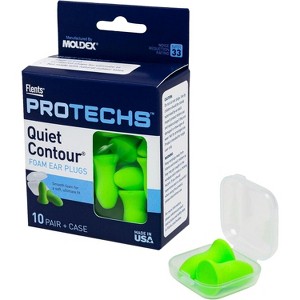 Flents Quiet Contour Foam Ear Plugs with Case, Noise Reduction, 10 ...