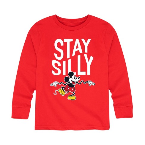 Boys' Disney Stay Silly Long Sleeve Graphic T-shirt - Red - Large : Target