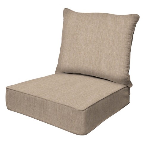 Honeycomb Outdoor Deep Seating Cushion Set - Textured Solid Birch Tan ...