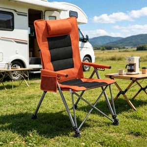 5-Position Adjustable Reclining Camping Chair, Side Pocket & Carry Bag ...