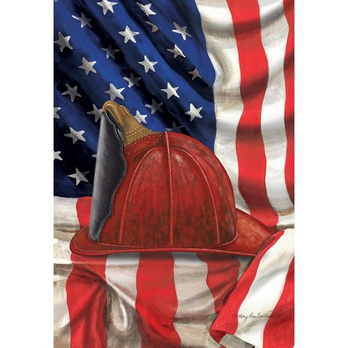 Briarwood Lane Fireman Helmet House Flag Emergency Services Firemen ...