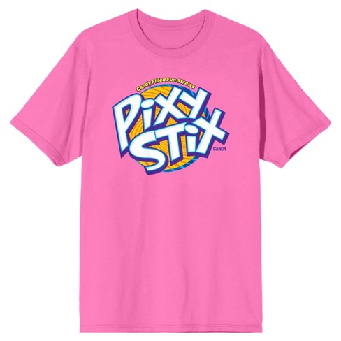 Pixy Stix Logo Crew Neck Short Sleeve Neon Pink Men's T-shirt : Target
