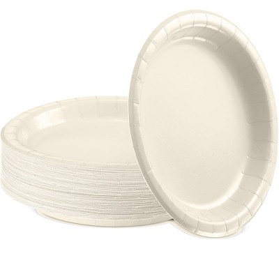 SparkSettings Ivory Disposable Paper Dessert Plates 6 3/4 Inches, Pack ...