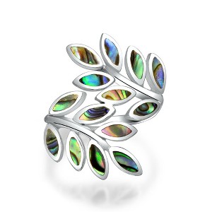 Bling Jewelry Rainbow Abalone Ivy Laurel Vine Leaf Bypass Full Finger ...