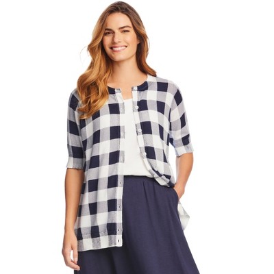 Woman Within Women's Plus Size Perfect Elbow-length Sleeve Cardigan ...