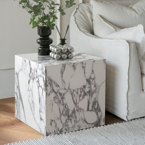 Small Coffee Tables,bvlgari Marble Patterned End Table Cube Side Coffee ...