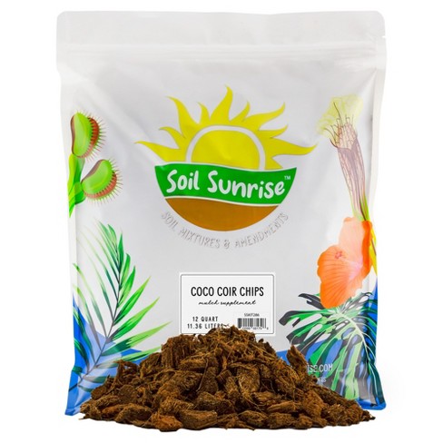 Soil Sunrise 12qt Loose Coco Coir Chips Mulch Soil Amendment; Premium ...