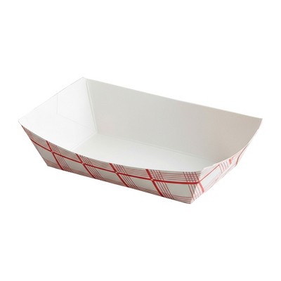 Smarty Had a Party 6 oz Red Plaid Paper Food Trays (1000 Trays) : Target