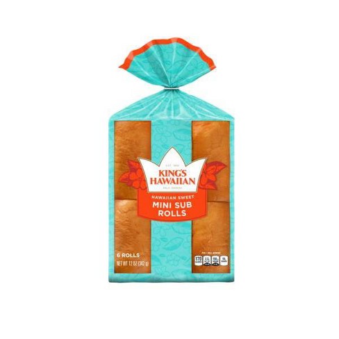 King's Hawaiian Mini Sub Sweet Rolls - 12oz/6ct : Target