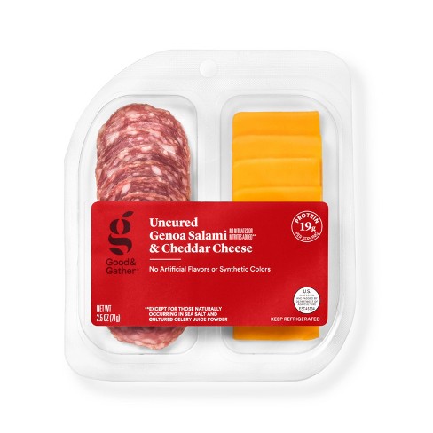 Uncured Genoa Salami And Cheddar Cheese Snacker - 2.5oz - Good & Gather ...