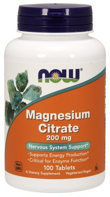 Magnesium Citrate 200mg By Now Foods - 100 Tablet : Target