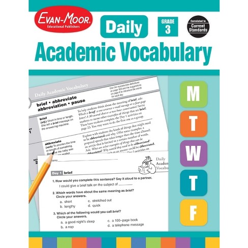 Daily Academic Vocabulary, Grade 3 Teacher Edition - By Evan-moor ...