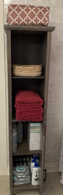 Teamson Home Russell Farmhouse Wooden Linen Tower Cabinet Salt Oak ...