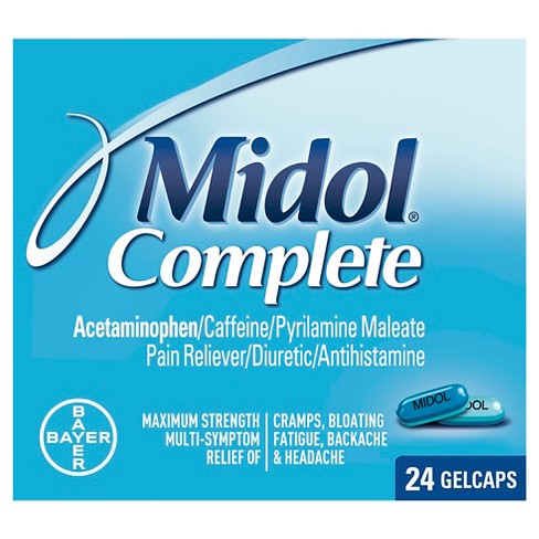 Midol Complete Maximum Strength Multi-Symptom Relief Gelcaps ...