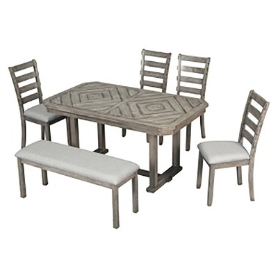 Costway 5-piece Dining Set Solid Wood Kitchen Furniture With ...