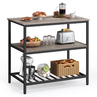 Vasagle Kitchen Island With 3 Shelves, 47.2 Inches Kitchen Shelf With ...