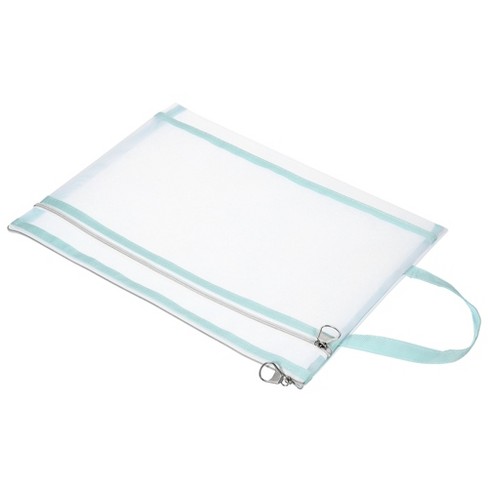 Unique Bargains Nylon Document Zip Pouch With Handle Mesh Clear Files ...