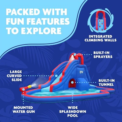 Sunny & Fun Slide ‘N Spray Inflatable Water Slide Park with Climbing ...