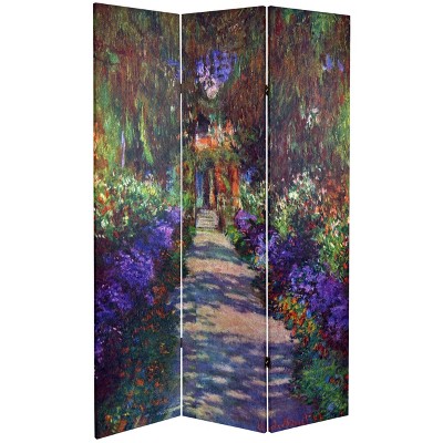 6' Tall Double Sided Works Of Monet Canvas Room Divider - Oriental ...