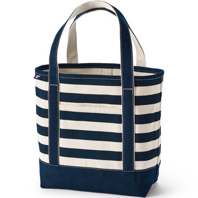 Lands' End Medium Solid Color 5 Pocket Open Top Canvas Tote Bag ...