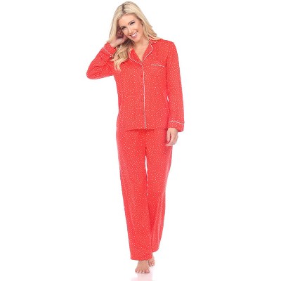 Women's Long Sleeve Pajama Set Red Large - White Mark : Target