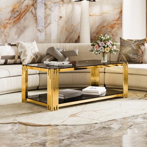 Modern Metal Round/Square/ Rectangle End Table with Storage, Gold ...