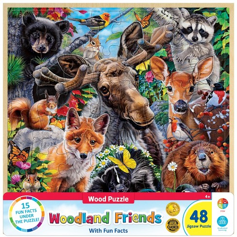 Masterpieces 48 Piece Jigsaw Puzzle For Kids - Woodland Friends - 12 ...
