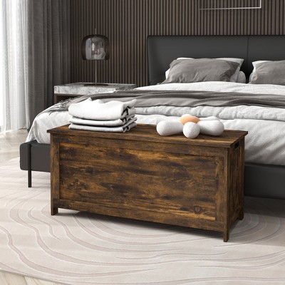 Homcom Storage Chest, Modern Storage Trunk With 2 Safety Hinges And ...