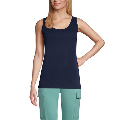 Lands' End Women's Cotton Tank Top - Medium - Radiant Navy : Target
