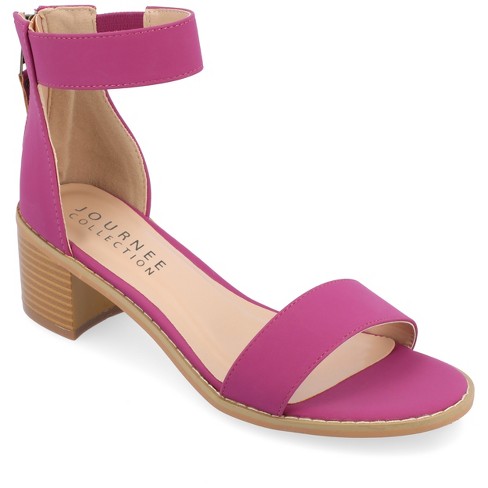 Journee Collection Womens Percy Low Stacked Heel Back Heel Zip Sandals ...