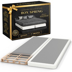 Continental Sleep, Box Spring Bed Base Queen Size, 2-Inch Wood ...