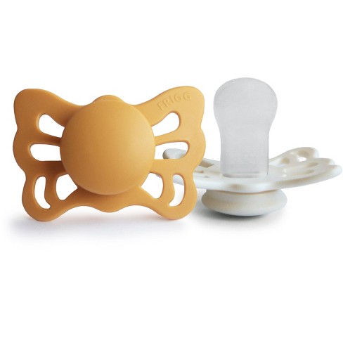 Frigg Butterfly Anatomical Silicone Pacifier 2-pack (0-6 Months) Honey ...