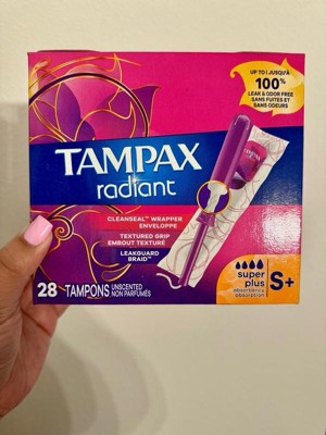 Tampax Radiant Super Plus Absorbency Tampons - 28ct : Target