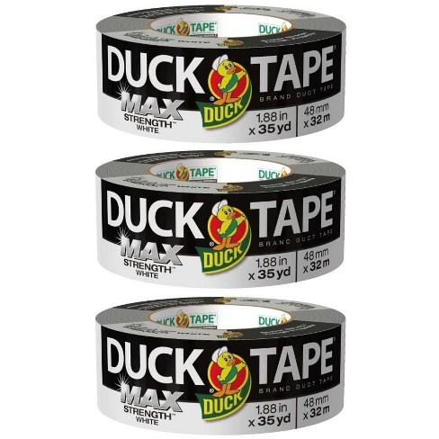 Duck Max Strength Duct Tape, White, 3 Rolls, 1.88 Inch X 35 Yards Each ...